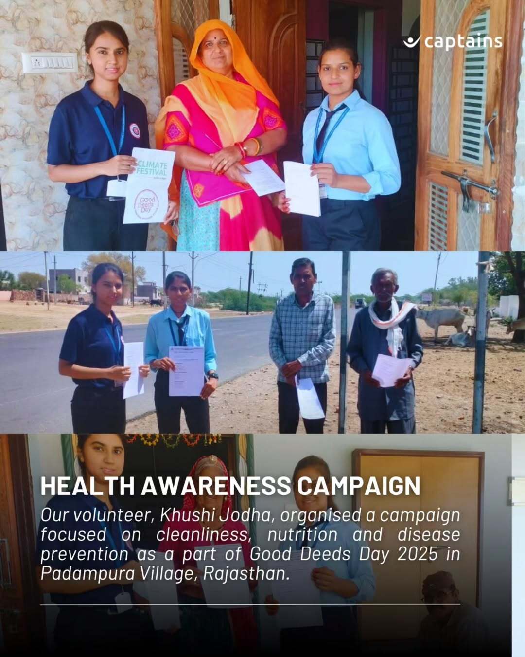 7 volunteers created awareness on health through door-to-door visits ...